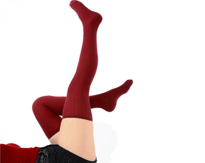 New Deep Electric Rainbow Thigh High Cotton Tie-dyed Socks 100% Made in ...