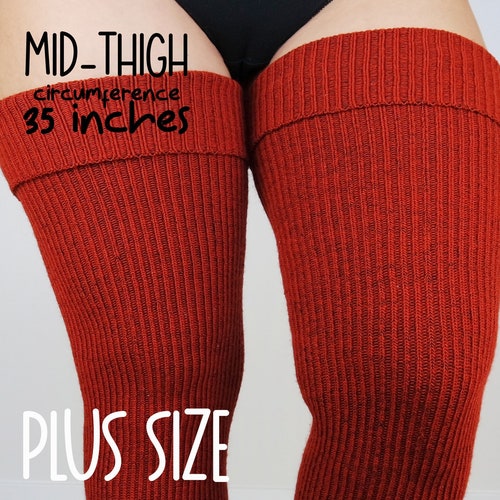 PLUS SIZE Thigh High Socks Women's Extra Long Over the - Etsy