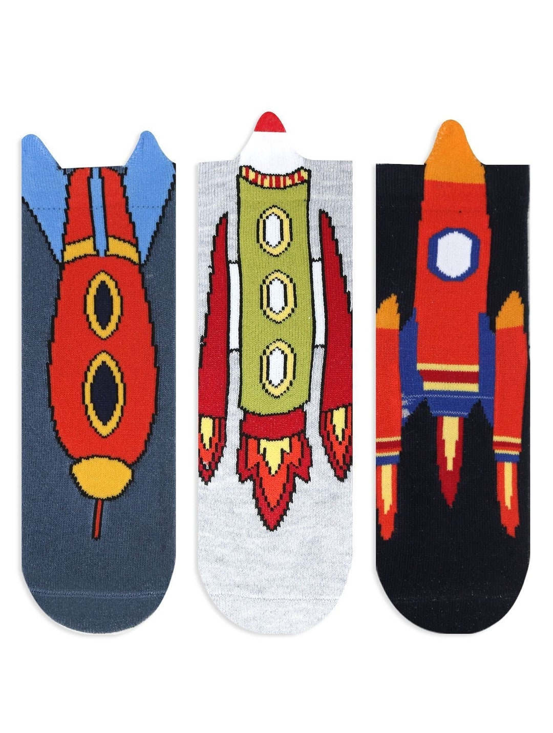 3D Space, Rocket Socks, Rocket Ship Space Novelty Socks, Silly Socks ...