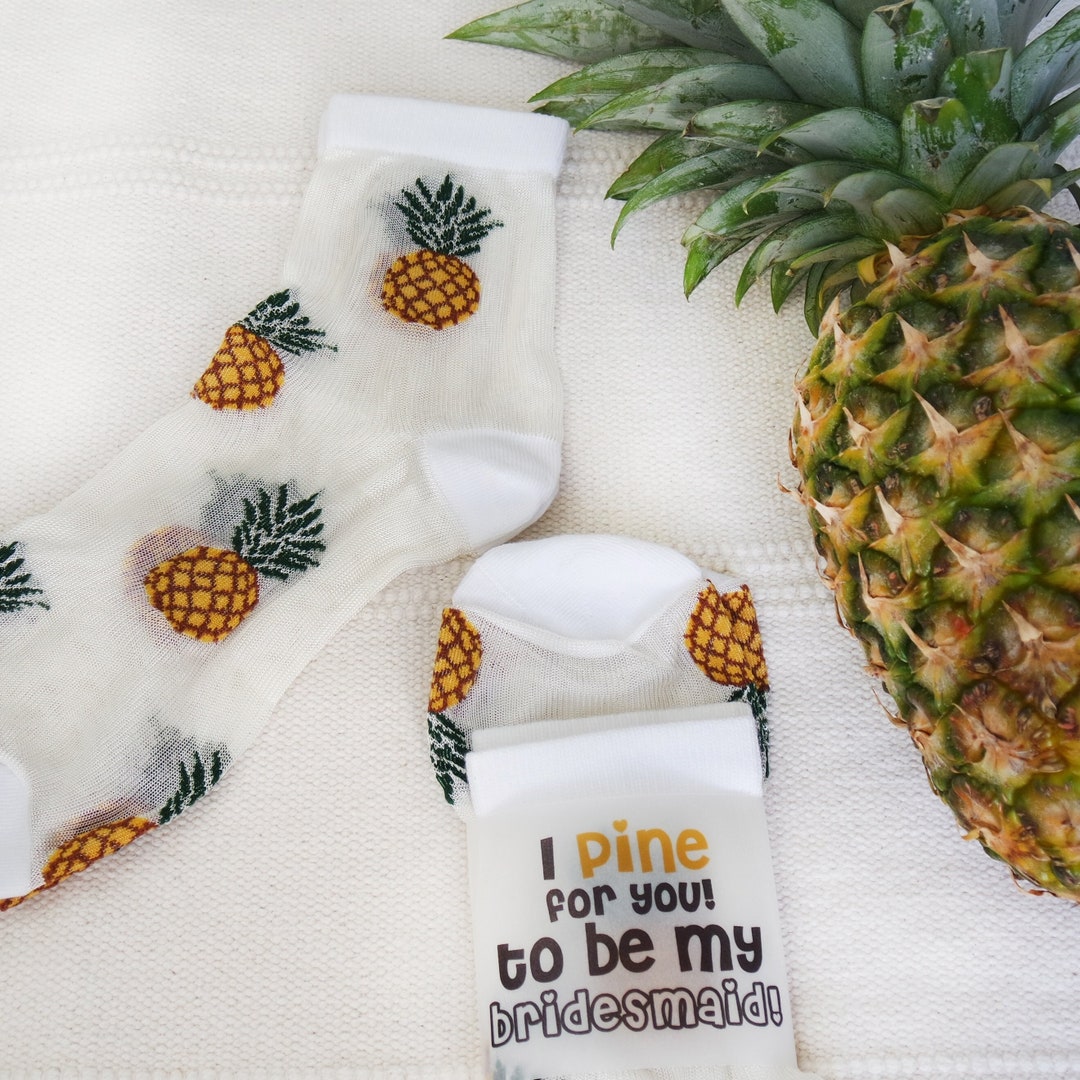 Pineapple Sock Favor I Pine for You Tropical Pineapple - Etsy