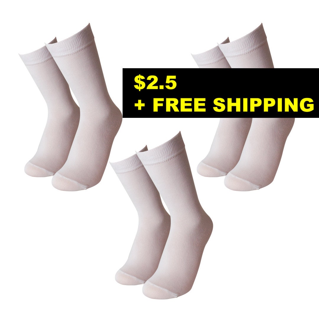 Blank Sublimation Printable Women's Crew Socks Pack of 3 | Etsy