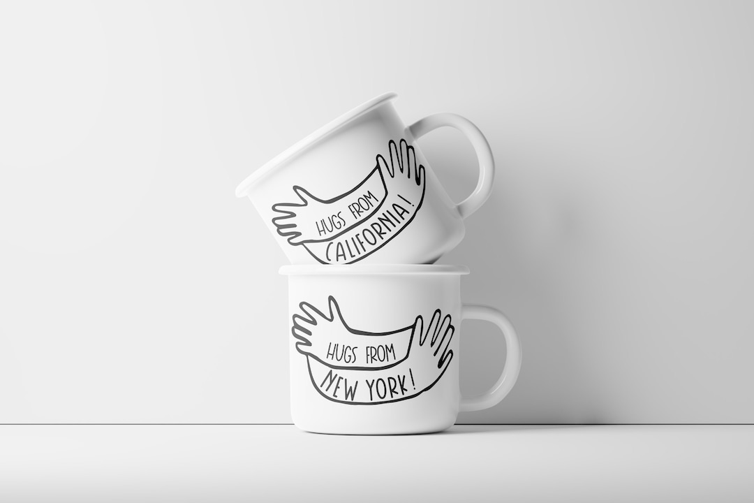 Custom State Hug in a Mug Hug Mugs Hugs From New York Long - Etsy
