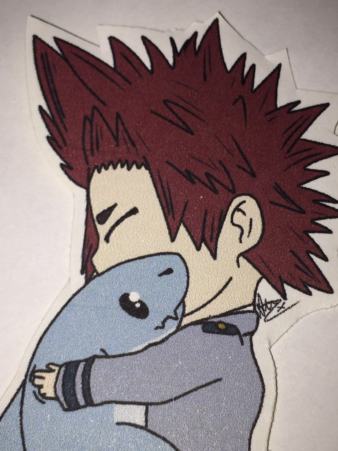 Kirishima Cuddling Shark Matt Stickers MHA - Etsy España