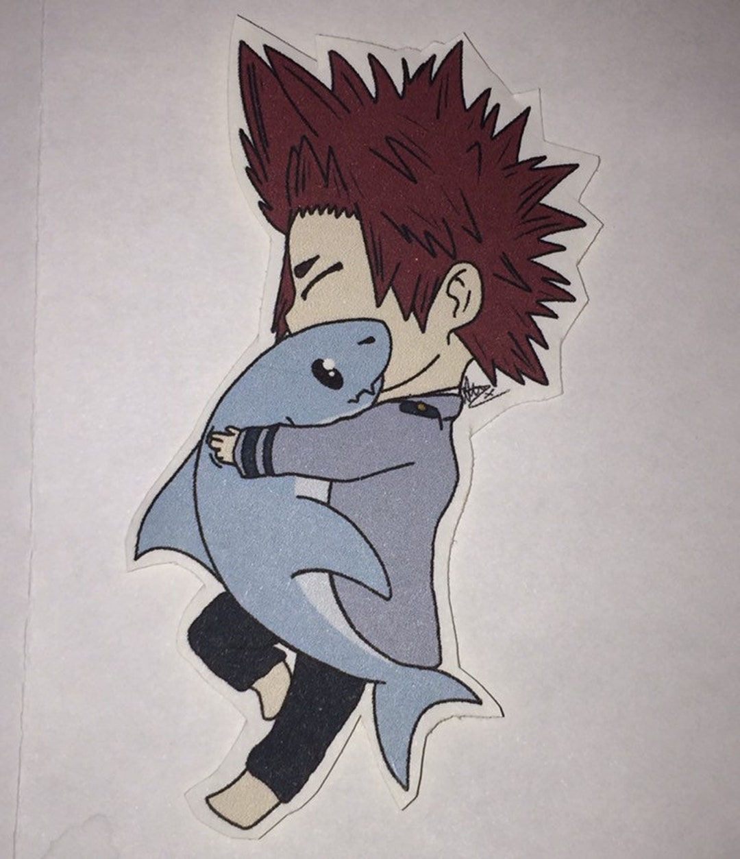 Kirishima Cuddling Shark Matt Stickers MHA - Etsy