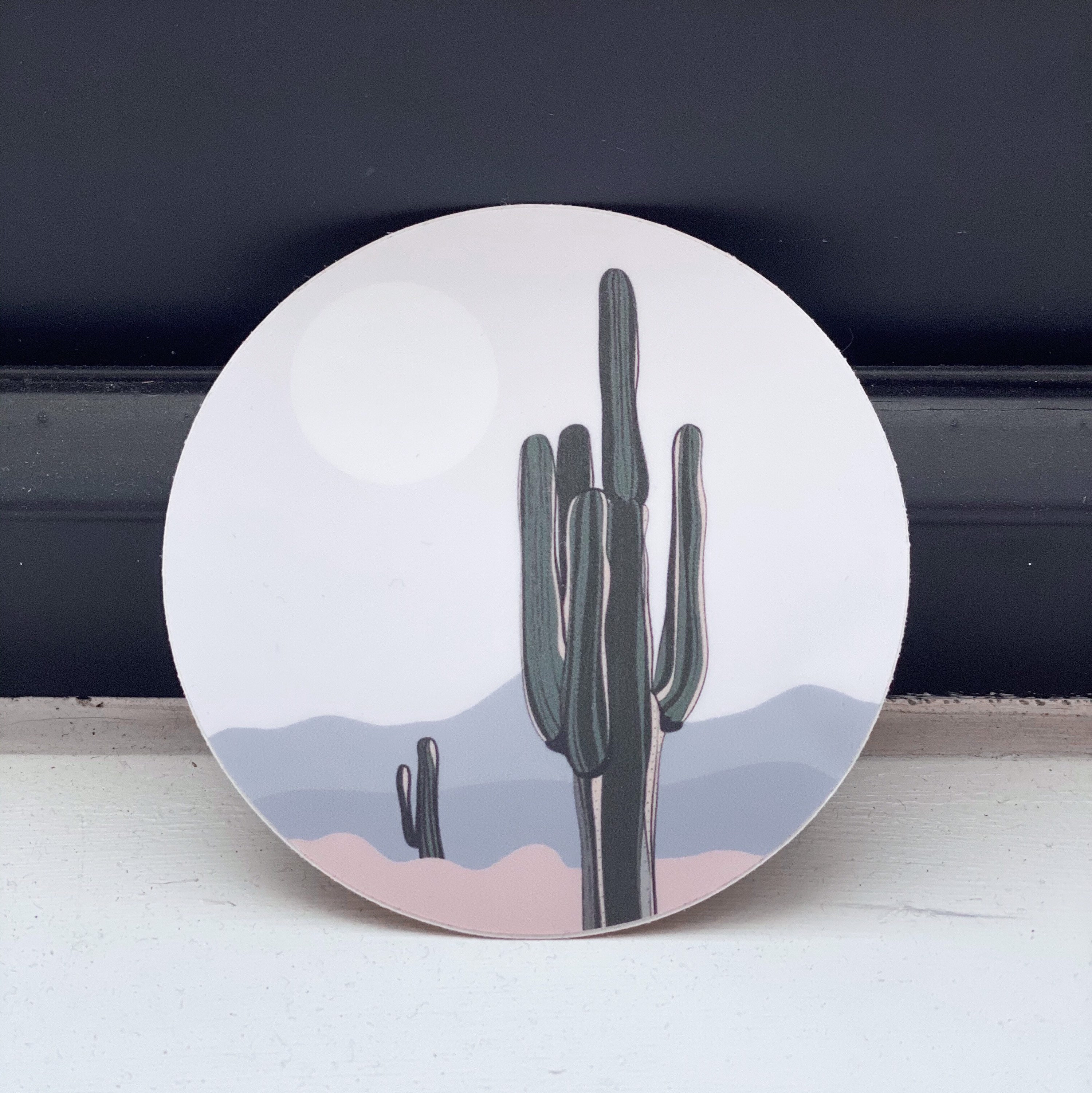 Cactus Sticker, Vinyl Sticker, Circle, Pink, Succulent - Etsy