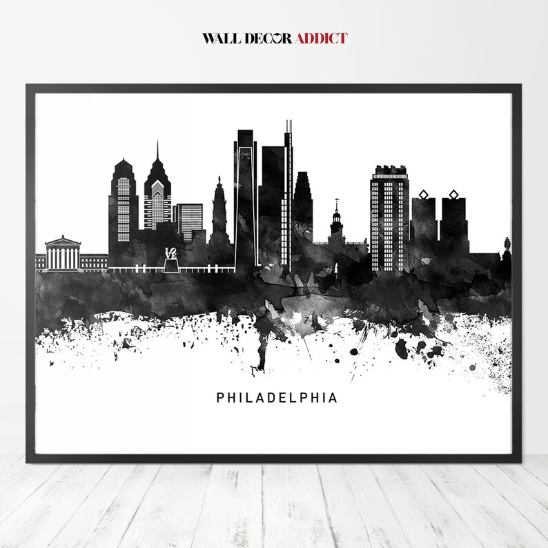 Philadelphia Print Philadelphia Skyline Poster Philadelphia - Etsy