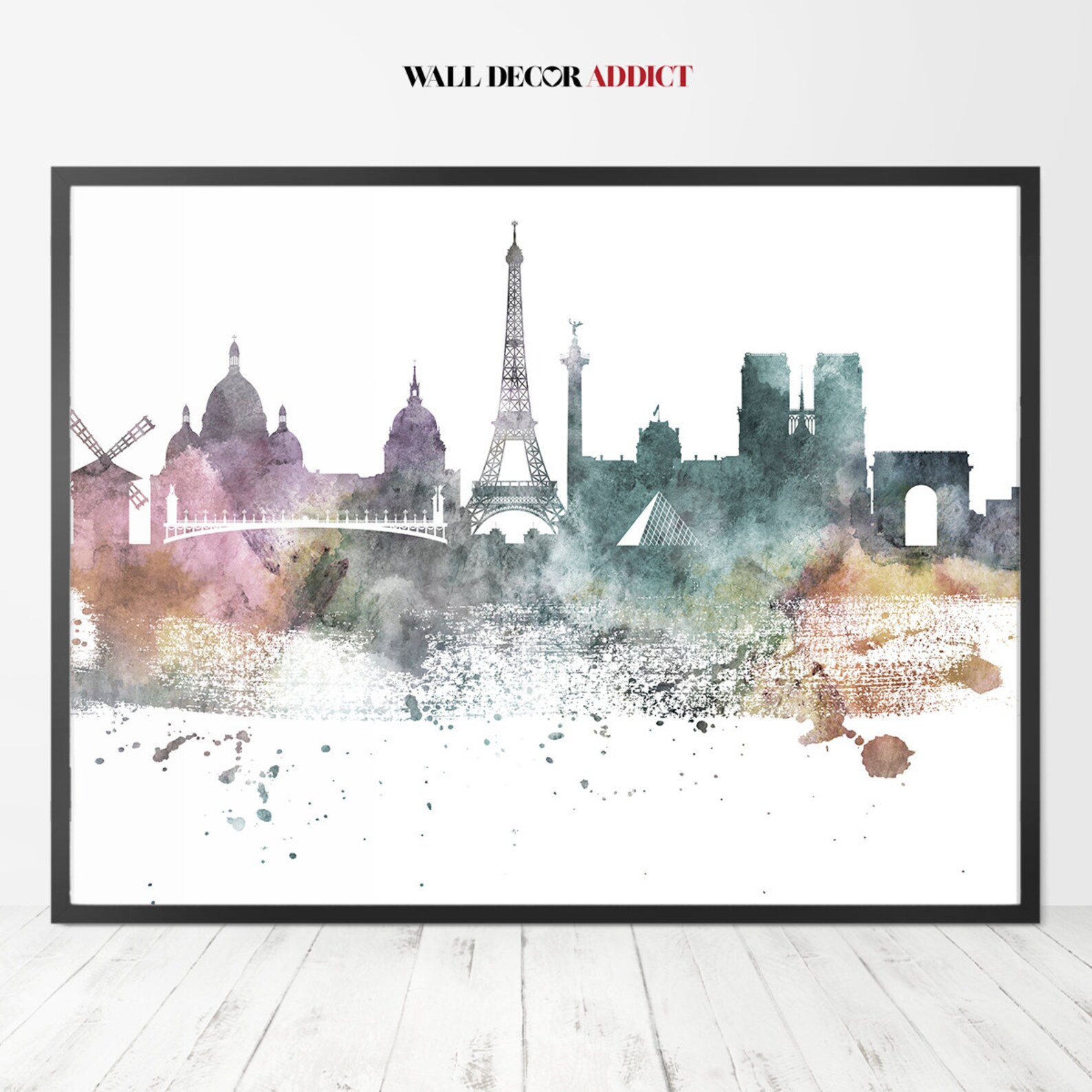 Paris Poster Print Paris Wall Art Cityscape Skyline City - Etsy