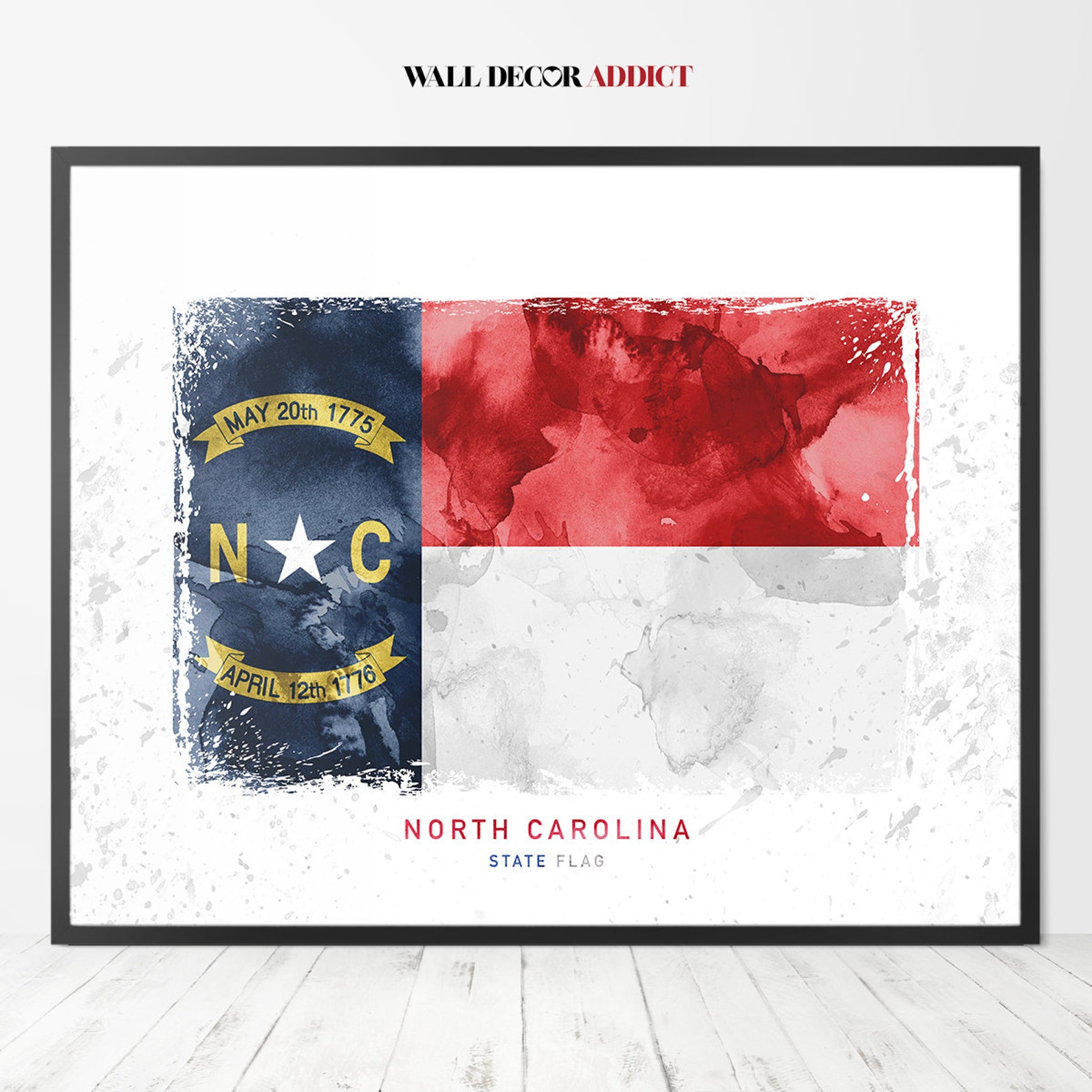 North Carolina State Flag Print North Carolina Flag Poster - Etsy