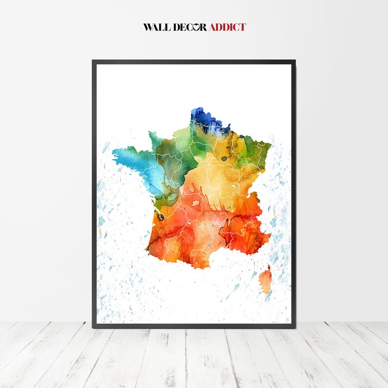 France Map France Map Art France Map Print France Map - Etsy