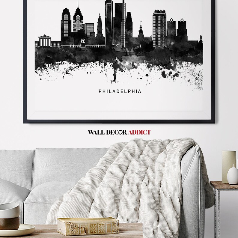 Philadelphia Print Philadelphia Skyline Poster Philadelphia - Etsy