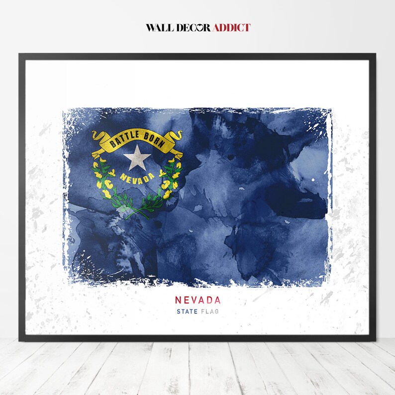 Nevada State Flag Print Nevada Flag Poster Nevada Flag Wall - Etsy