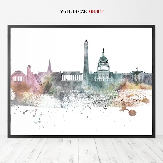 Washington DC Skyline Washington DC Print Poster Washington - Etsy