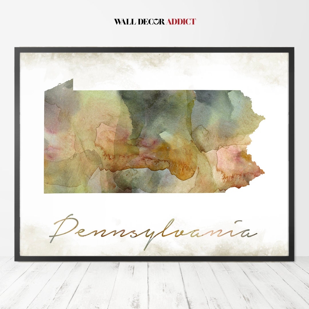 Pennsylvania Map Print Pennsylvania Map Pennsylvania Wall - Etsy