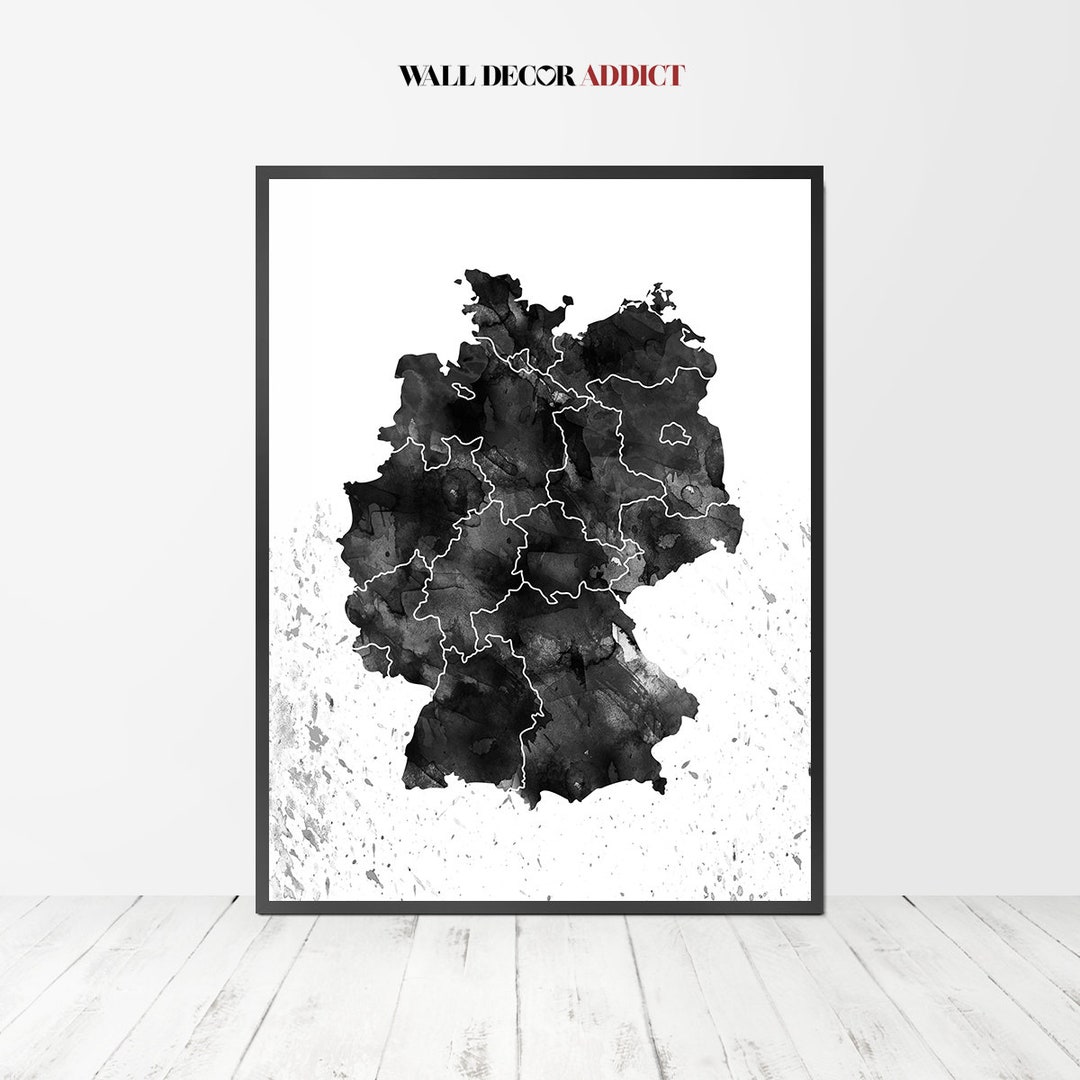 Germany Map, Germany Map Art, Germany Map Print, Germany Map Poster ...