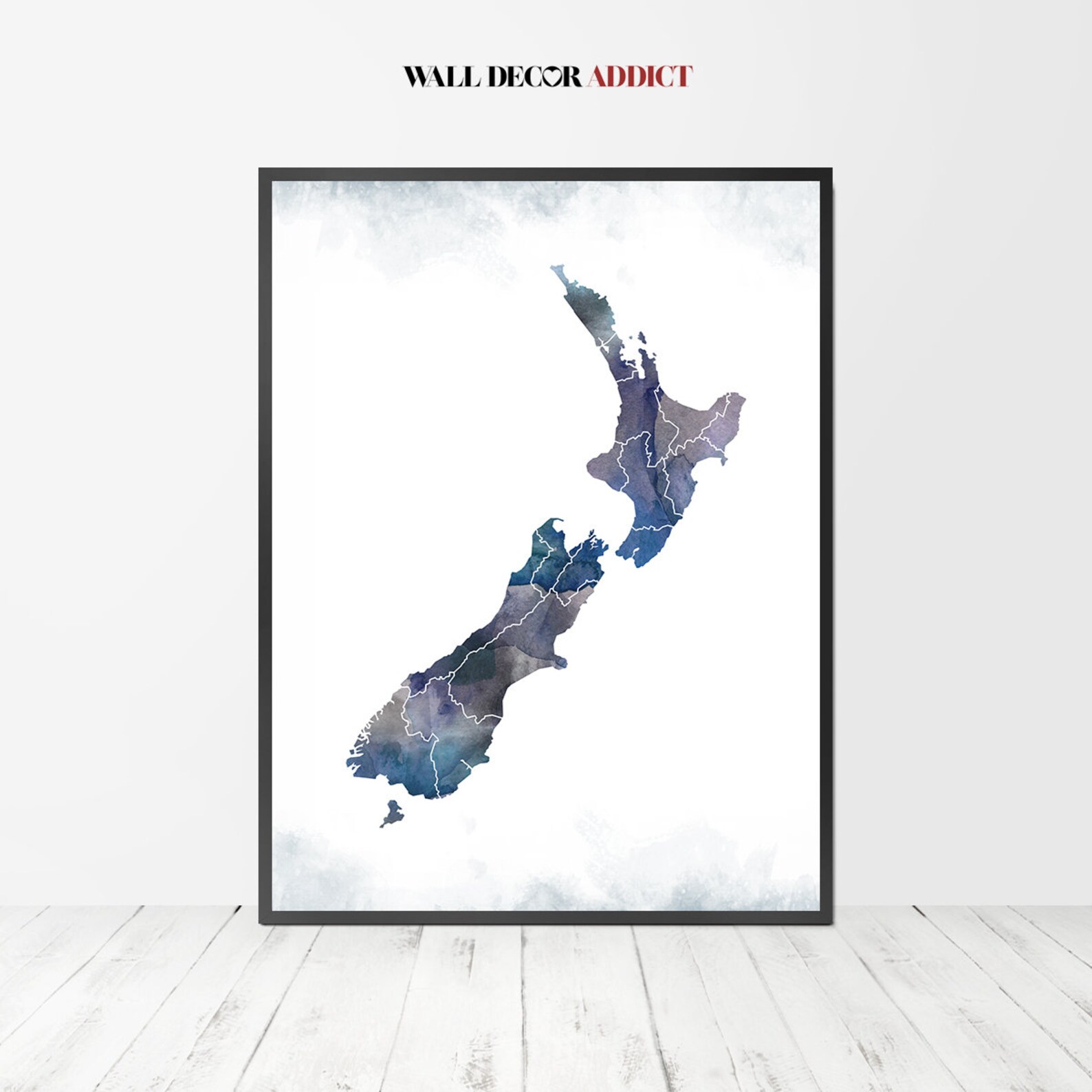 New Zealand Map New Zealand Map Art New Zealand Map Print - Etsy