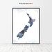 New Zealand Map New Zealand Map Art New Zealand Map Print - Etsy