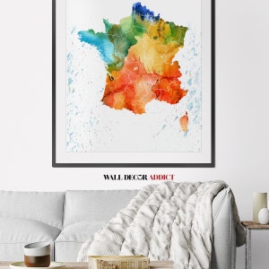 France Map, France Map Art, France Map Print, France Map Poster, Wall ...