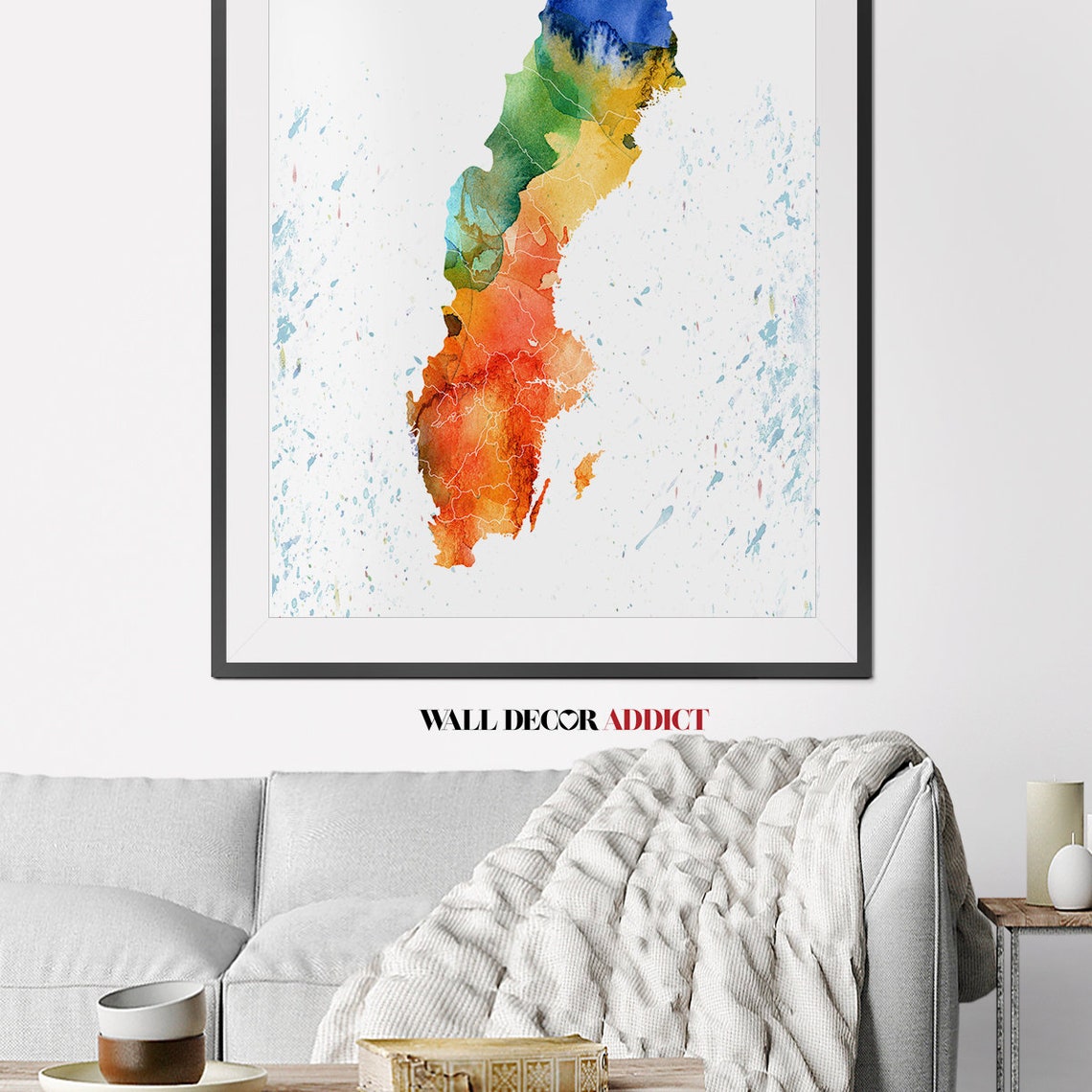 Sweden Map Sweden Map Art Sweden Map Print Sweden Map | Etsy