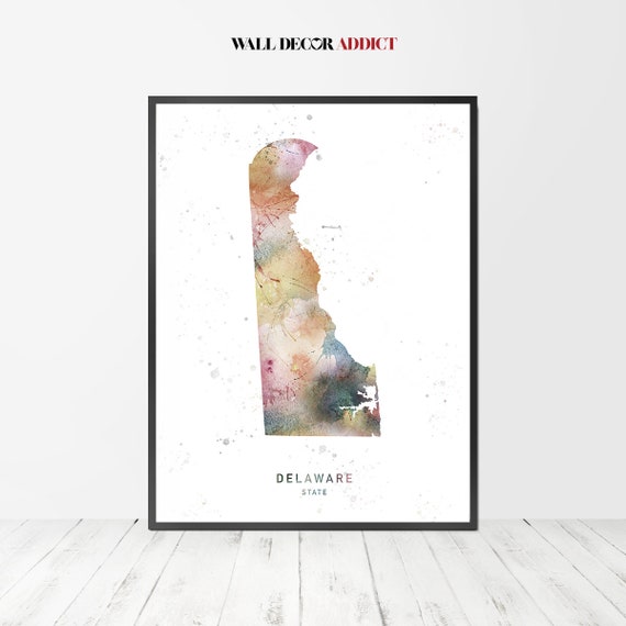Home Decor State map art Delaware map WallDecorAddict Delaware map ...