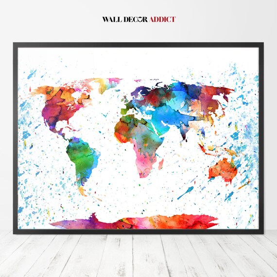 World Map Art Print World Map Poster World Map World Map | Etsy