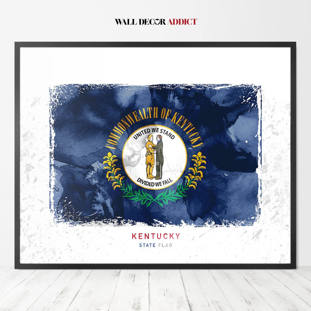 Kentucky State Flag Print, Kentucky Flag Poster, Kentucky Flag Wall Art ...
