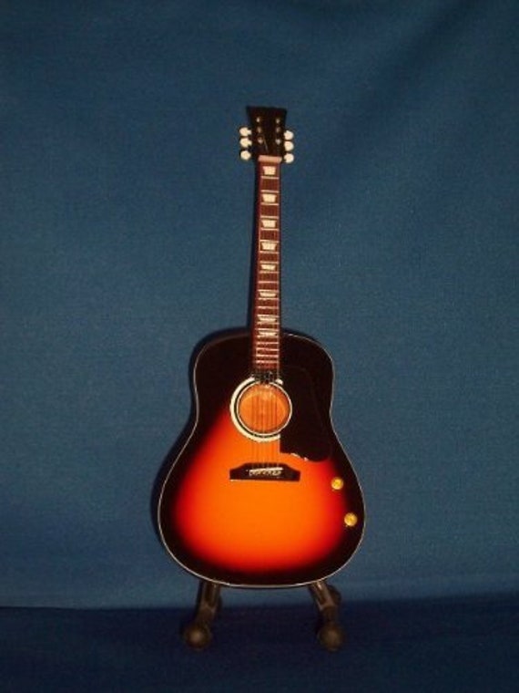 BEATLES JOHN LENNON Mini Acoustic Sunburst Guitar Memorabilia - Etsy
