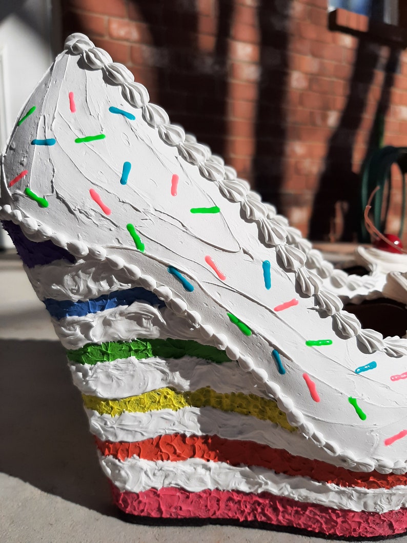 Custom Rainbow Layered Cake Wedges Cake Heels - Etsy
