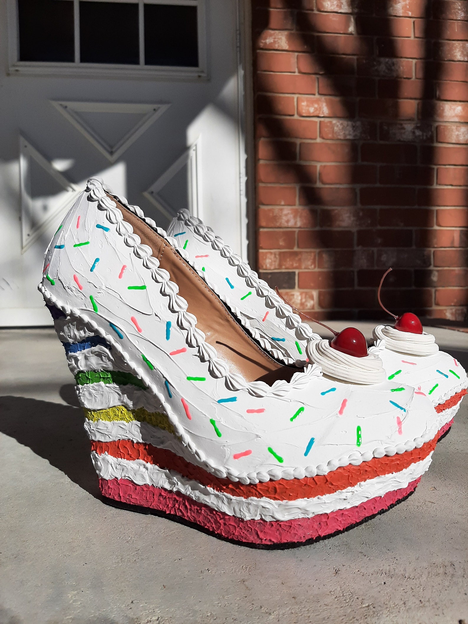 Custom Rainbow Layered Cake Wedges Cake Heels - Etsy