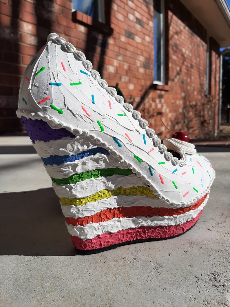 Custom Rainbow Layered Cake Wedges Cake Heels - Etsy