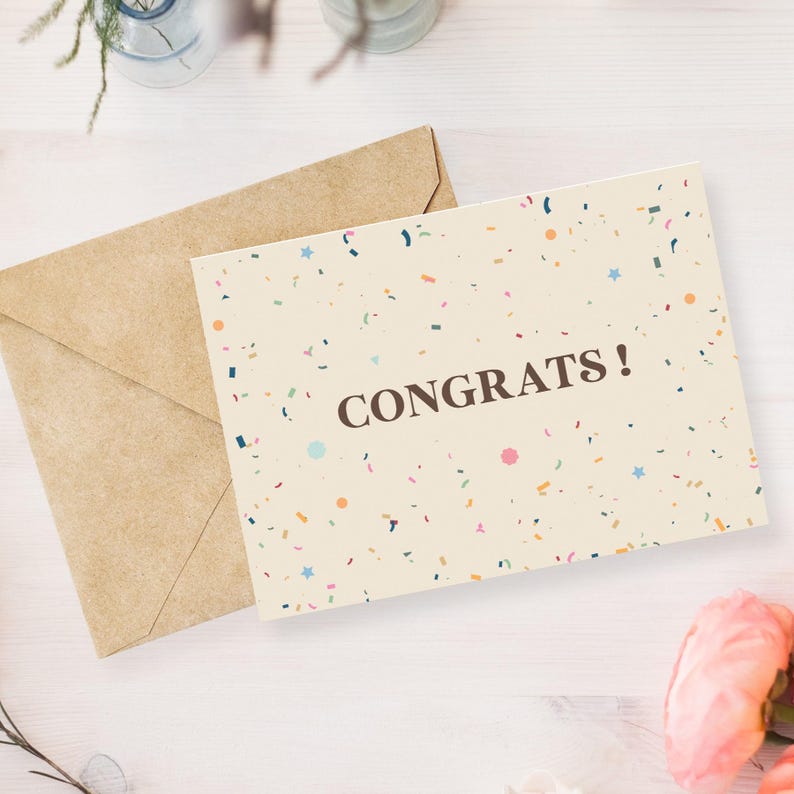 Printable Congratulations Greeting Card | Congrats | Digital Card ...