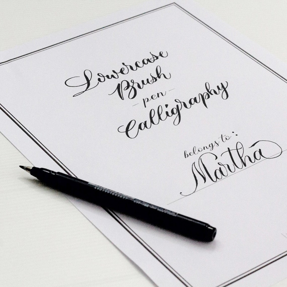 PRINTABLE Lowercase Brush Calligraphy Practice Sheets - Etsy