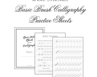 Printable Brush Calligraphy Strokes, Brush Strokes, Calligraphy Practice Sheets,beginner Modern ...