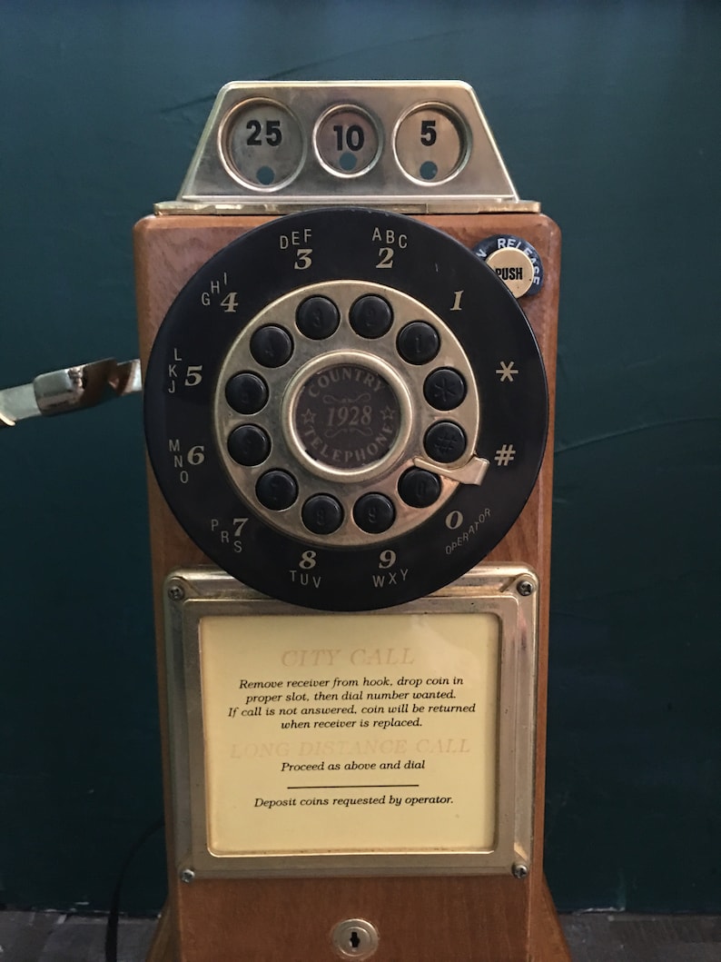 Rare Vintage Reproduction Payphone 1929 Wood Beautiful OOAK Unique ...