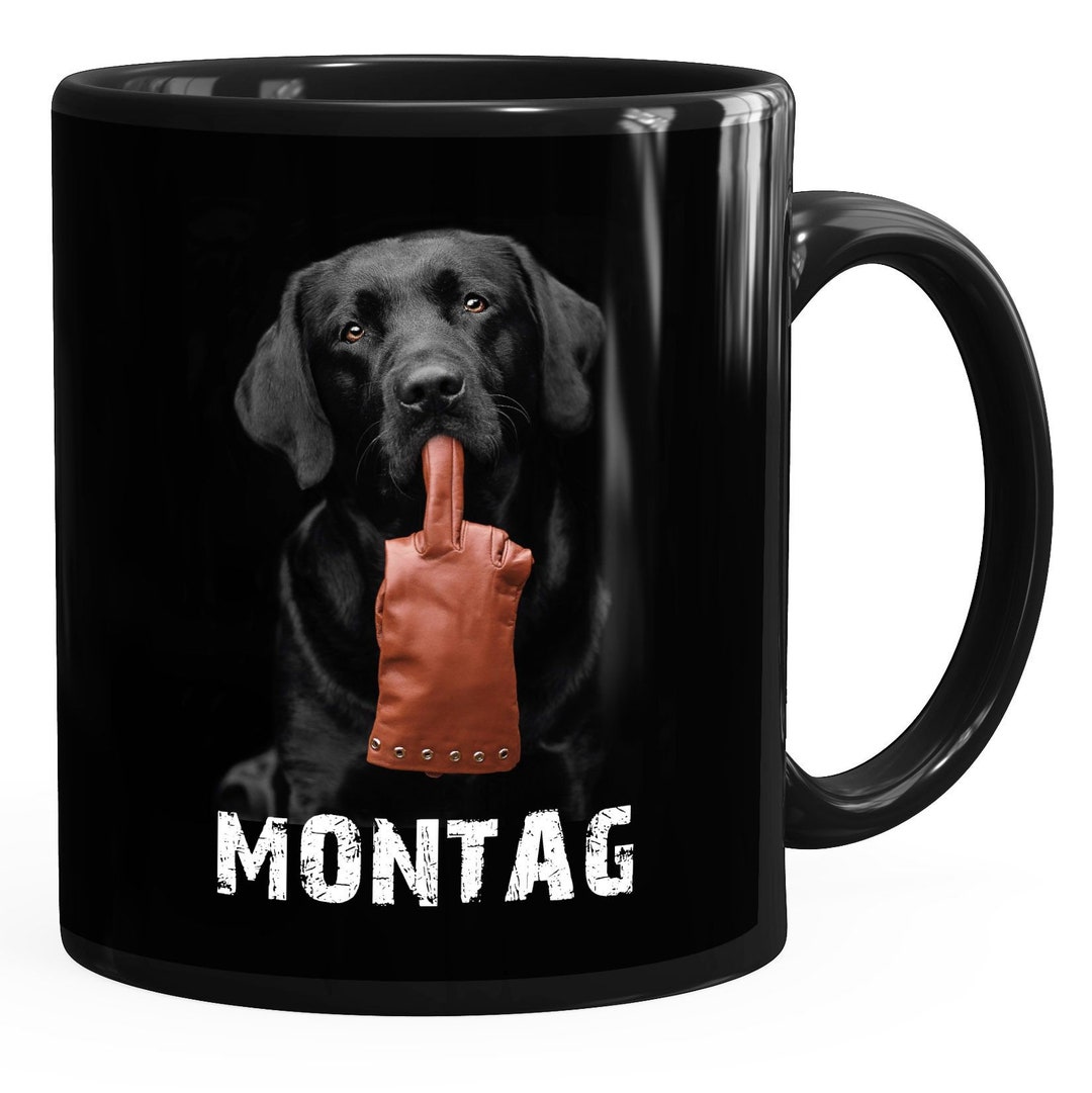 Coffee Cup Dog With Saying Work Job Monday Middle Finger No Buck Office ...