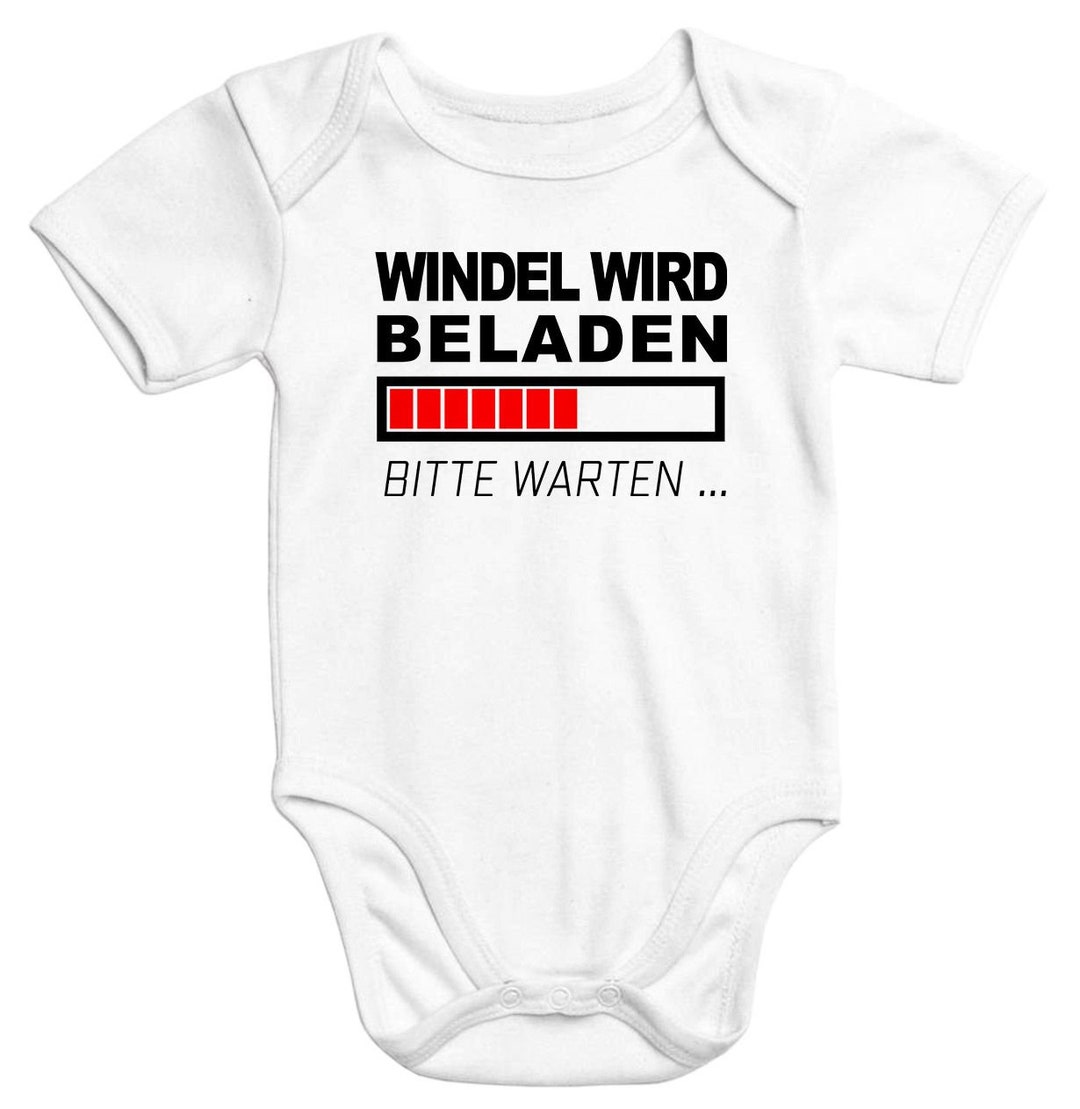 Lustiger Baby-Body Windel wird beladen Bio-Baumwolle kurzarm Aufdruck ...