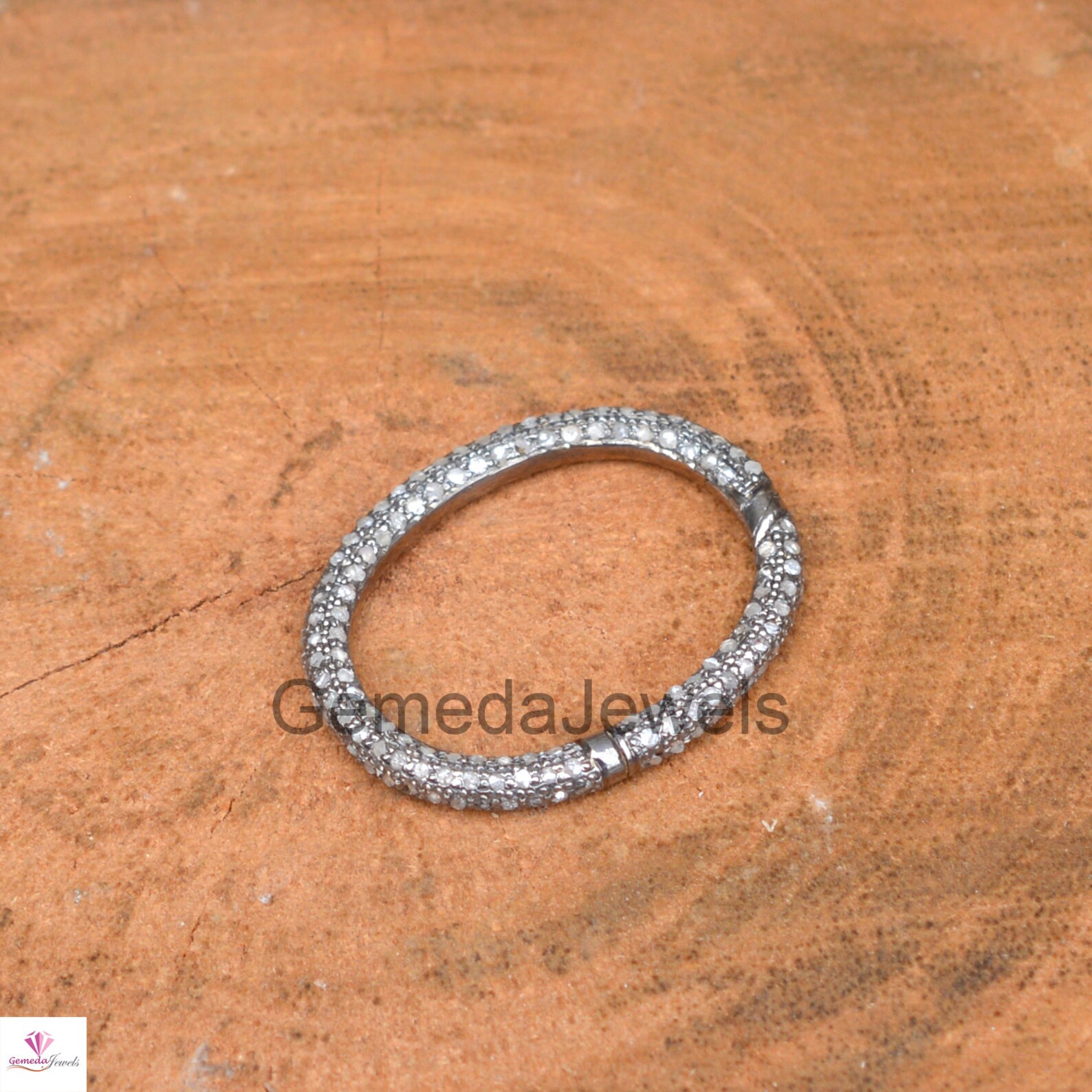 Pave Diamond Clasp Lock Jewelry Sterling Silver Finding - Etsy