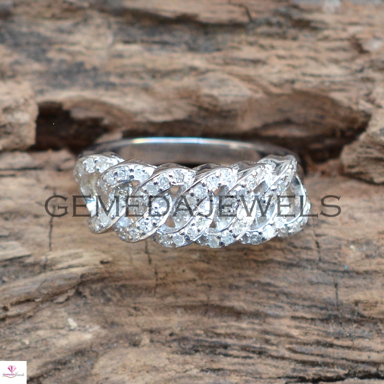 Sale Pave Diamond Ring 925 Sterling Silver Jewelry Diamond - Etsy