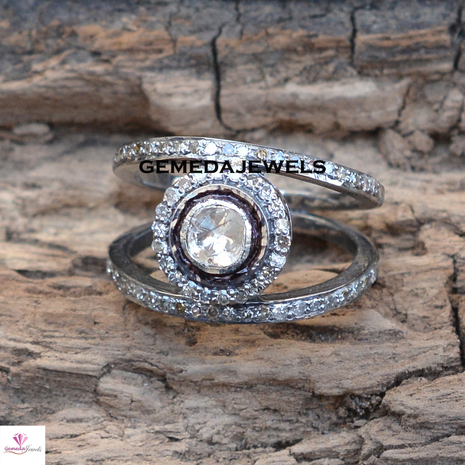 Polki Diamond Ring 925 Silver Jewelry Pave Diamond Ring | Etsy