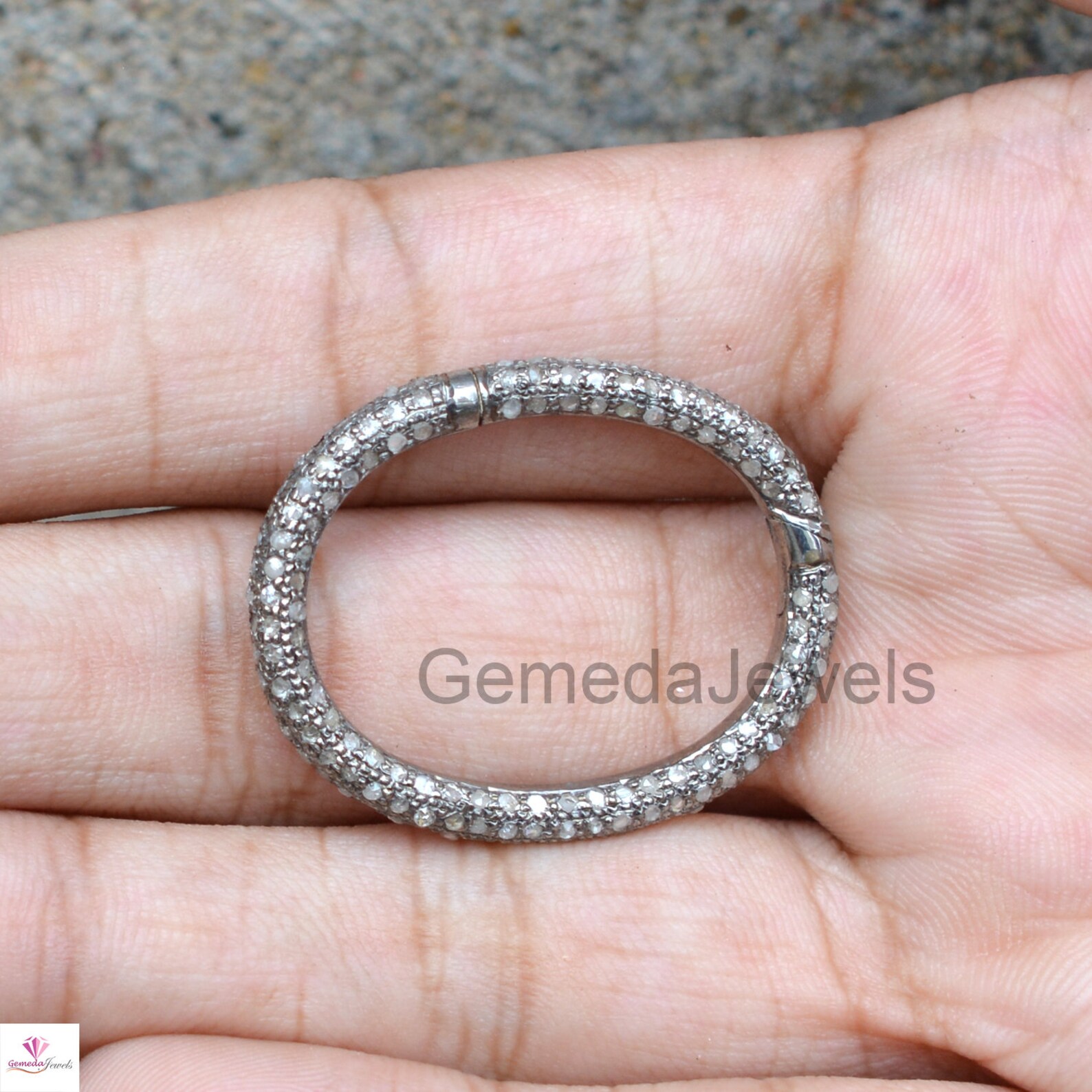 Pave Diamond Clasp Lock Jewelry Sterling Silver Finding - Etsy