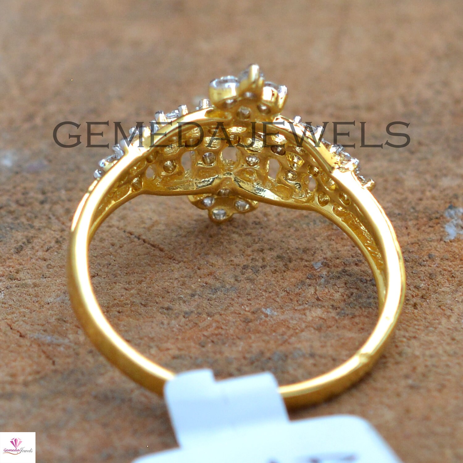 Double Cut Diamond Ring 14k Yellow Gold Diamond Ring - Etsy