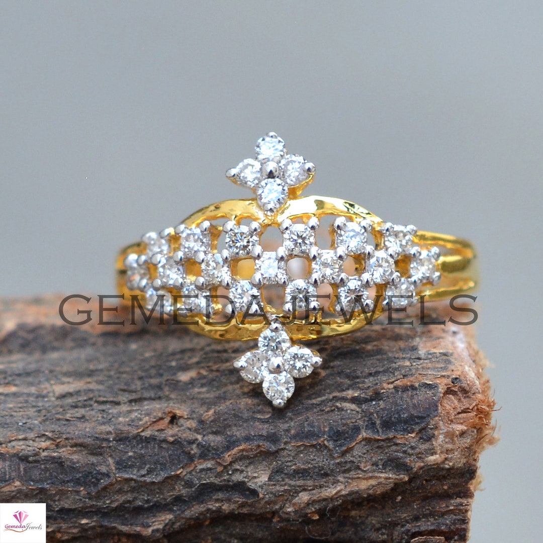 Double Cut Diamond Ring, 14k Yellow Gold Diamond Ring, Beautiful ...