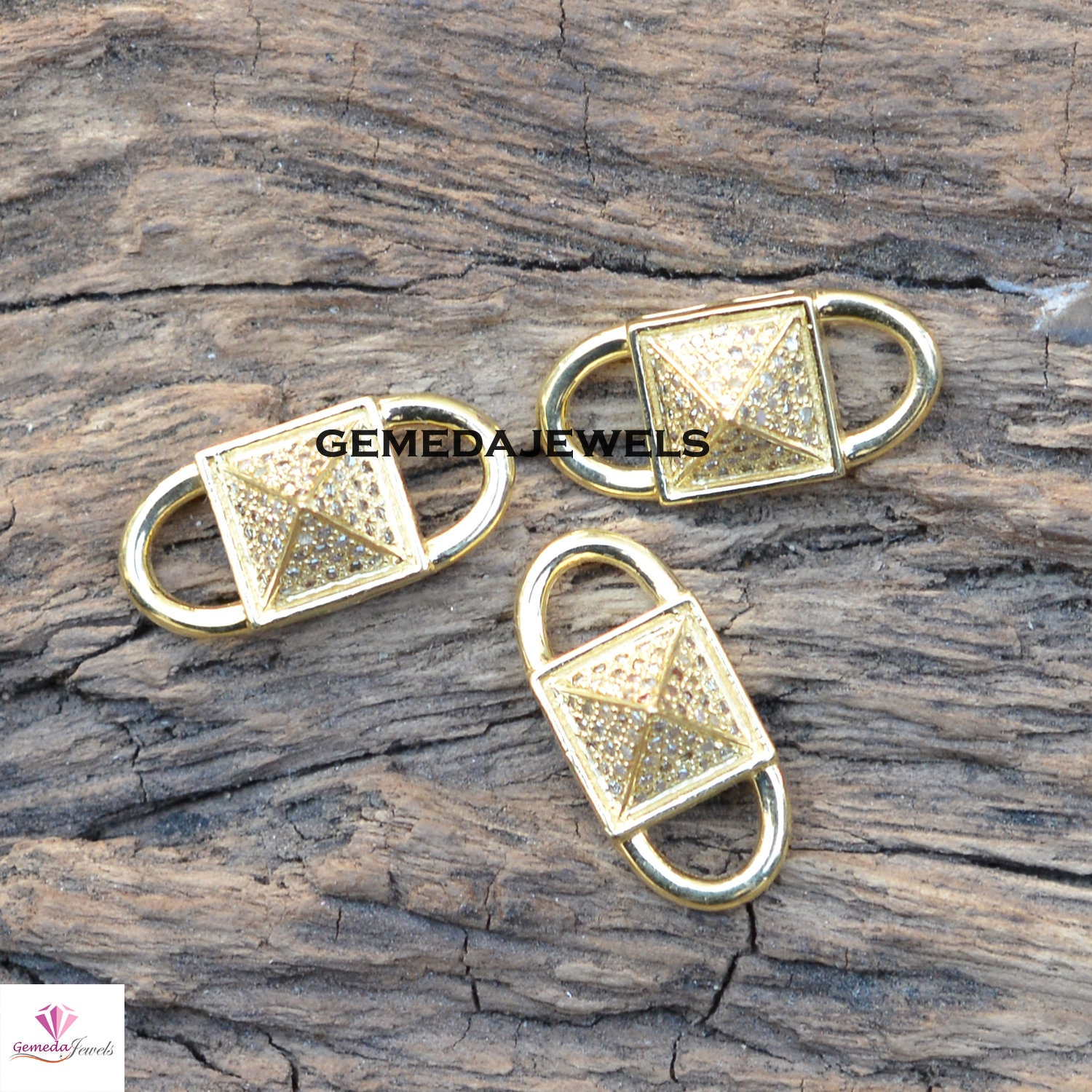 Pave Diamond Connector Double Loop Connector 925 Silver | Etsy