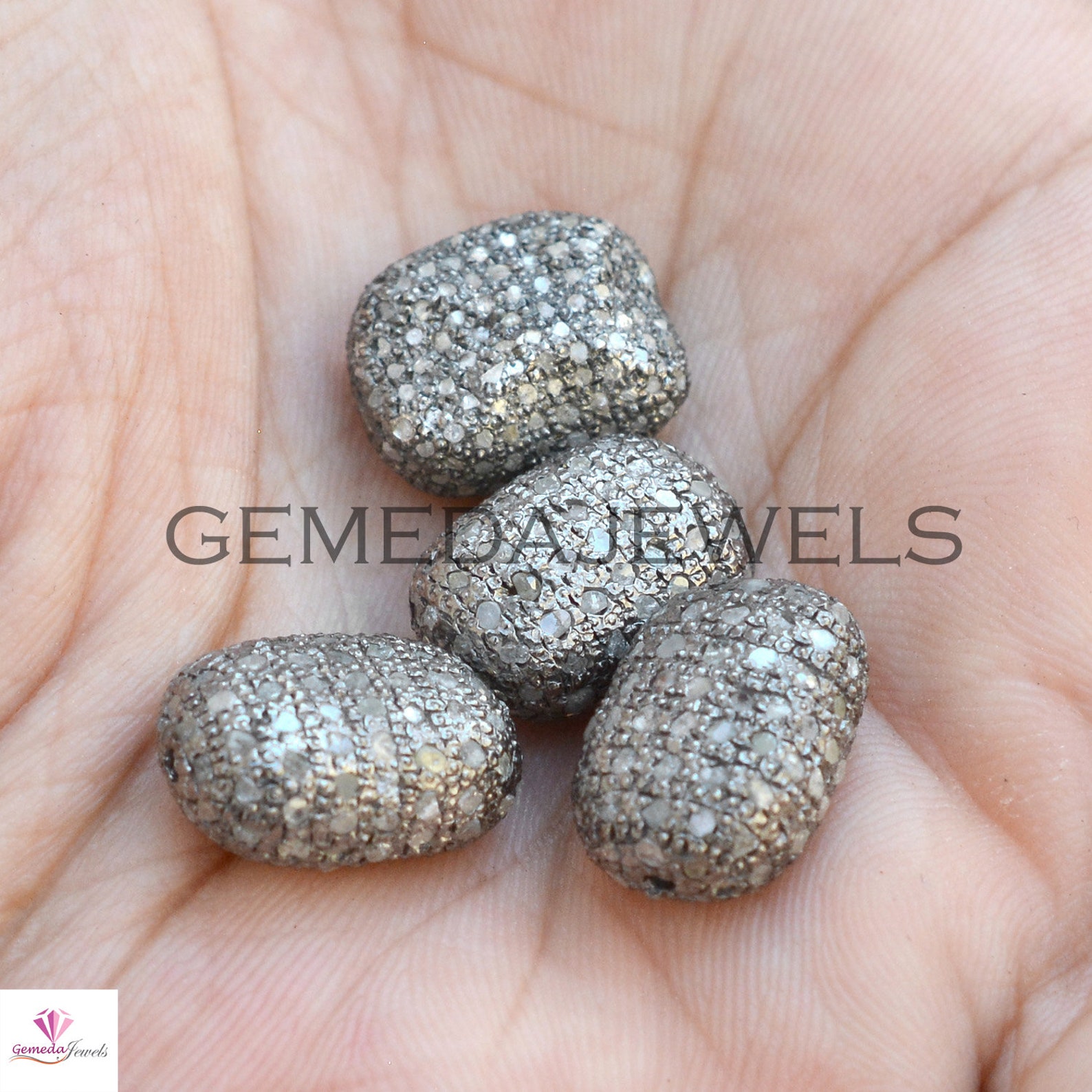 Pave Diamond Beads Jewelry Micro Pave Setting Jewelry - Etsy