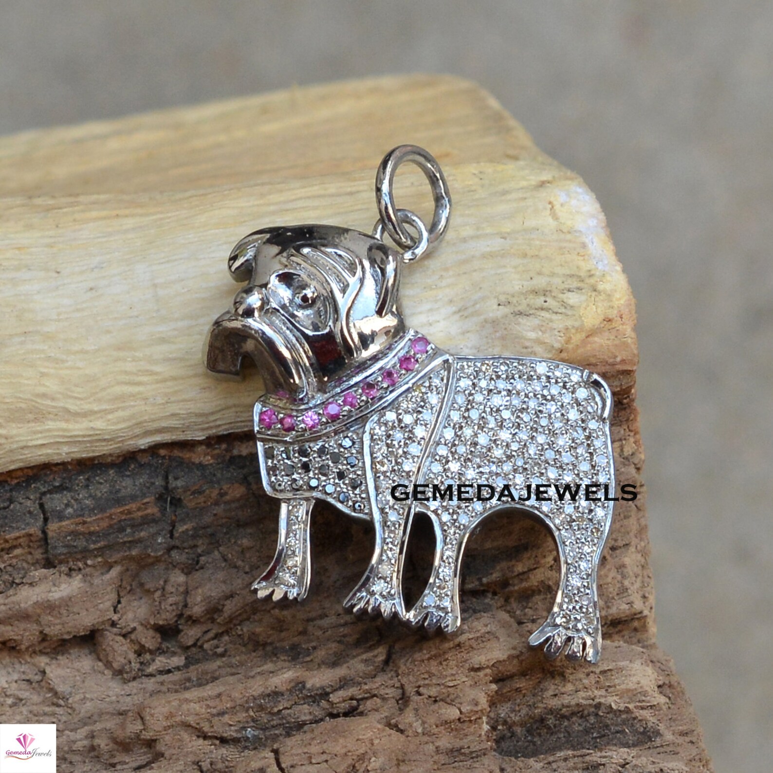 Sale Pave Diamond Dog Pendant Diamond PUG Pendant Diamond | Etsy