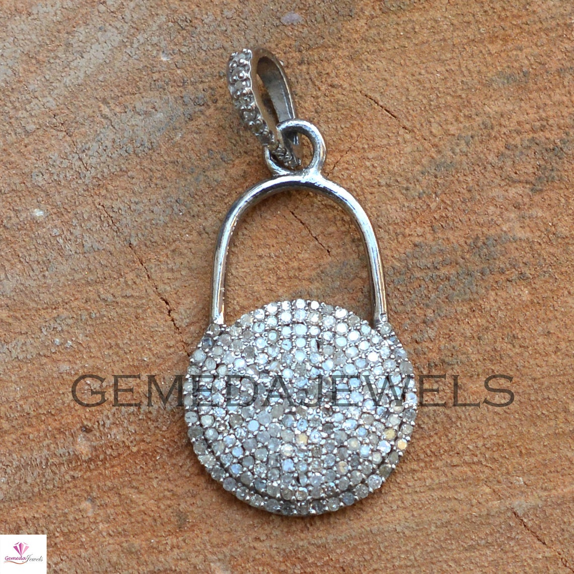 1.25cts Pave Diamond Pendant Sterling Silver Jewelry Diamond - Etsy