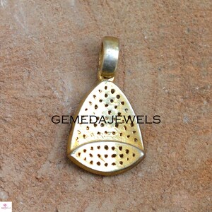 Pave Diamond Pendant, Diamond Bell Pendant, 925 Silver Diamond Pendant ...