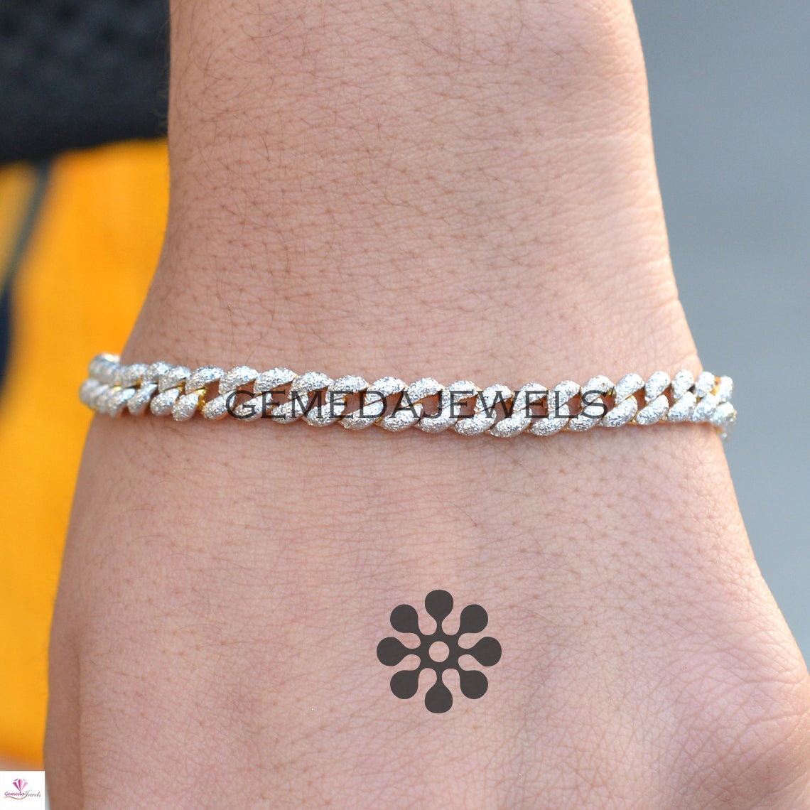 Genuine Pave Diamond Bracelet 14k Yellow Gold Jewelry - Etsy