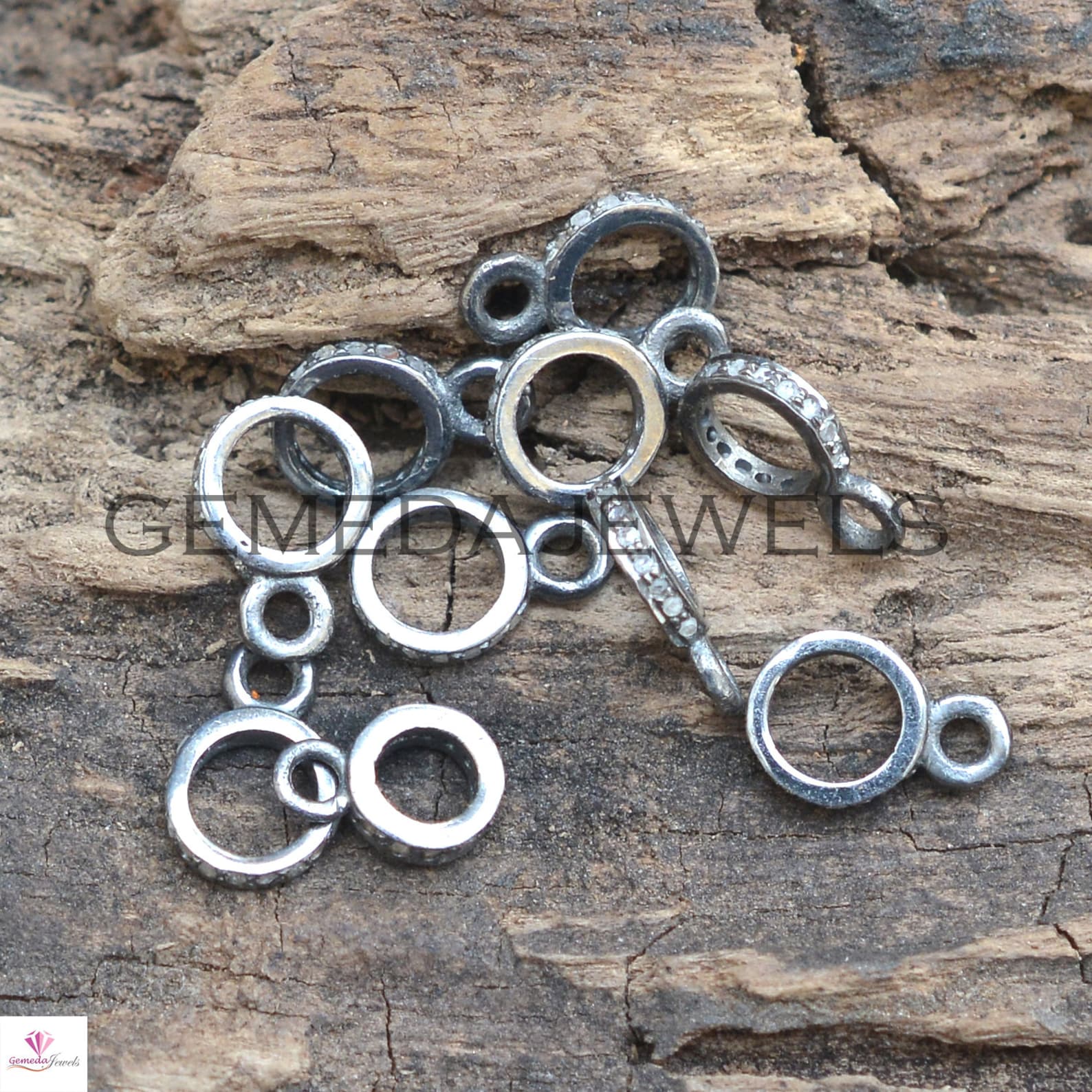 10 Pcs Lot Pave Diamond Bail 925 Silver Gold Plated Finding - Etsy