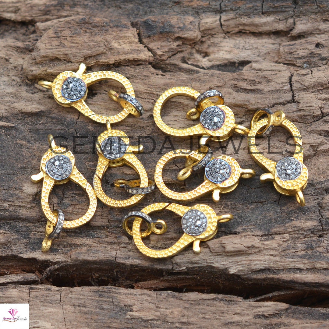Sale! Pave Diamond Clasp Lock, 925 Silver Jewelry, Gold Vermeil Lock ...