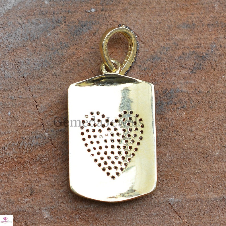 Handmade Pave Diamond Heart Pendant, 925 Silver Gold Plated Necklace - Etsy